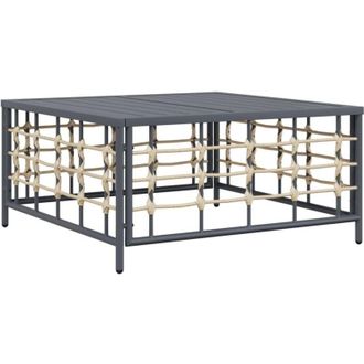vidaXL Gartentisch Anthrazit 70x70x34 cm Poly Rattan Vidaxl