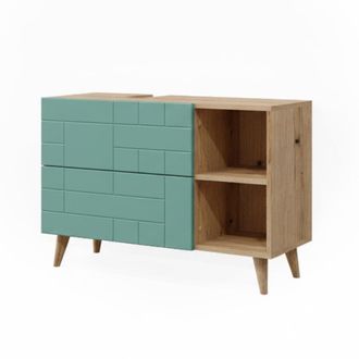 Vicco Waschbeckenunterschrank Mintgr&uuml;n Rudi 90x59x33 cm - Unterschrank f&uuml;r das Badezimmer, Viel Stauraum Oben und unten