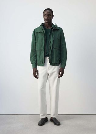 Mango Veste imperm&eacute;able &agrave; poches vert billard - Homme - XXL - MANGO MAN