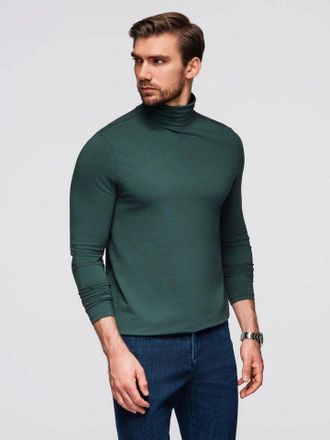 Ombre Rollkragenpullover Unifarbenes Herren-Longsleeve mit Rollkragen