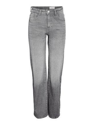 Noisy May Damen Nmyolanda Nw Wide Jeans Az371dg FWD Noos Hose, Dark Grey Denim, 27W / 32L EU