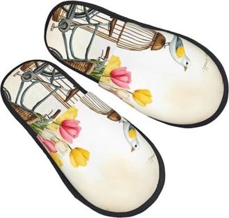 Generic Pantoufle Impression Aquarelle DOiseau Canari Chaussures Confort Maison Chaussons Pour Homme Int&eacute;rieur Femme M