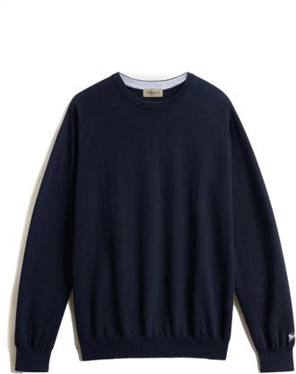Woolrich Homme, Pulls, Bleu, Taille: S Logo Cotton Crewneck