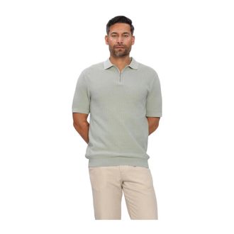 Selected Slhcran SS Knit Structure Zip Polo Noos - - Tops - Herren - Gr&uuml;n - XL