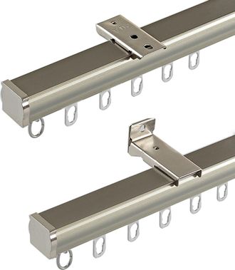 Generic Decken Vorhangschienen, Decken- Und Wandmontierte Hochleistungs-Gardinenstangen, Raumteilervorhänge, Decken-Gleit Vorhangstangen(Champagne,700cm/22.9f