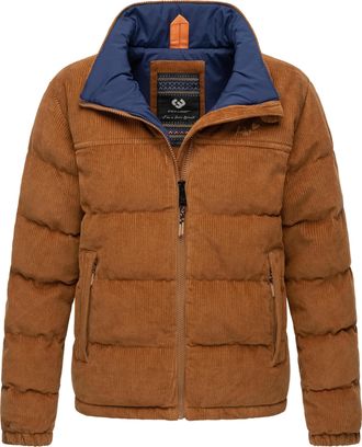 Ragwear Damen Cordjacke &Uuml;bergangsjacke aus Kord mit hohem Kragen Uxia Brown Sugar Gr. XL