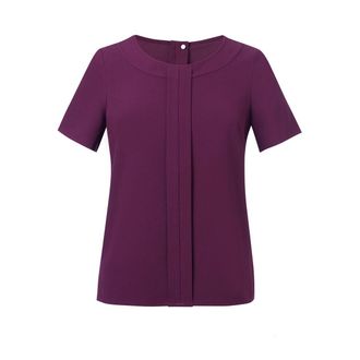Brook Taverner Verona Bluse f&uuml;r Damen kurz&auml;rmlig (Burgunderrot)