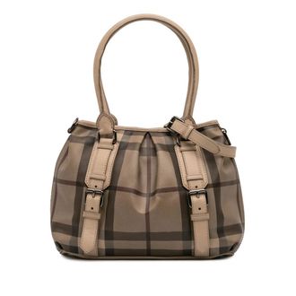 Burberry Hobo Bags - Smoke Check Coated Canvas Northfield Satchel - Gr. unisize - in Braun - f&uuml;r Damen