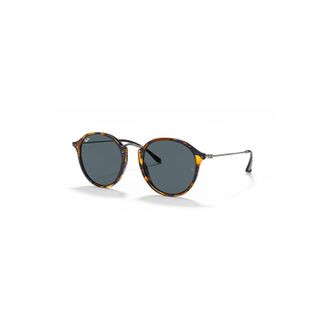 Ray-Ban Round Fleck Sonnenbrillen Gunmetal Fassung Blau Glas 49-21