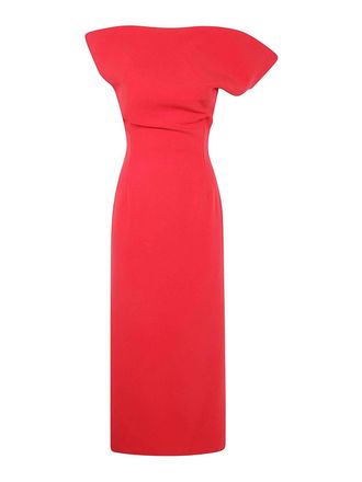Magda Butrym Robe Au Genou - Rouge