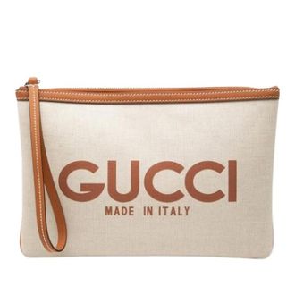 Gucci Pre-owned Canvas Clutch - - Pre-owned - Damen - Beige - ONE SIZE