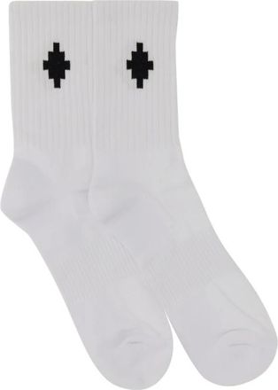 Marcelo Burlon Homme, Sous-vêtements, Blanc, Taille: M Chaussettes en mélange de coton à motif croisé