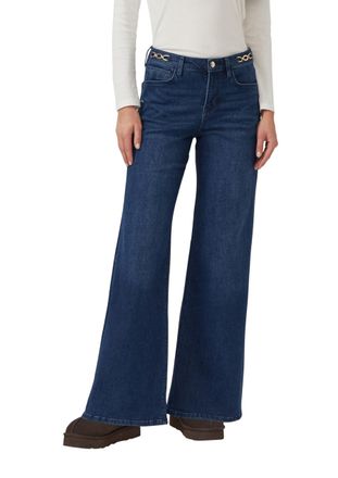 s.Oliver Jeans Suri/Regular Fit/Mid Rise/Wide Leg/Schmuck-Detail