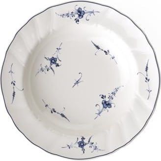 Villeroy & Boch Vieux Luxembourg Suppenteller, 23 cm, Premium Porzellan, Weiß/Blau, 10-2341-2700