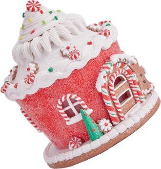 Pretyzoom Tischdekorationen Weihnachtsdeko Harzornamente Lebkuchenhäuser Weihnachtsschmuck Für Draußen Weihnachts-mittelstücke Mit Led-Beleuchtung Ornamente Wei