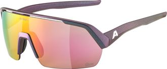 Alpina TURBO HR Q-LITE - Wasserabweisende, Kontrastverstärkende & Beschlagfreie Sport- & Fahrradbrille Mit 100% UV-Schutz Für Erwachsene, black-purple metall