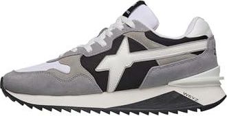 W6YZ Baskets en suède et Tissu Technique, Gris 43