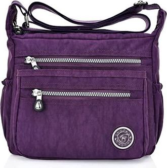 GFM Sac à bandoulière en nylon imperméable de petite taille pour femme - Voyage, vacances, utilisation quotidienne décontractée (NCB-6), S5-735-GHJMN-Viol