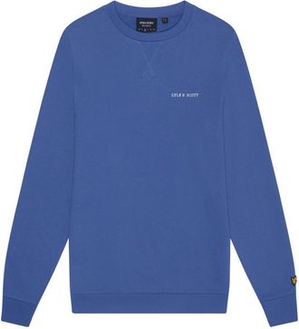 Lyle & Scott Rundhalsausschnitt Sweatshirt f&uuml;r Herren Loopback (Blau)