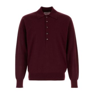 Dries Van Noten Homme, Tops, Violet, Taille: XL Pull Polo en Laine Muano