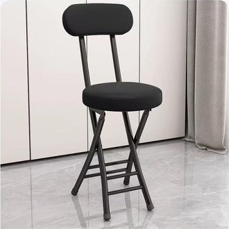 Generic Tragbarer, Faltbarer Barhocker mit R&uuml;ckenlehne, runder, gepolsterter K&uuml;chenstuhl, Essplatz aus Kunstleder f&uuml;r Fr&uuml;hst&uuml;cksbar, Wohnzimmer und Studentenw