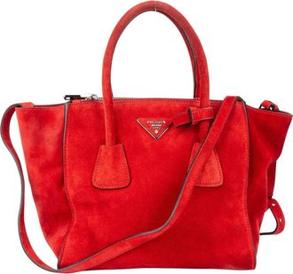 Prada Crossbody Bags - Prada Rosso Suede Vitello Handbag - Gr. unisize - in Bunt - für Damen