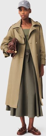 Maje Trenchcoat Mit Nieten Und Kragen - Khaki - Maje