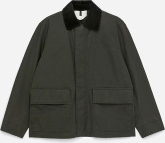 Arket Jacke Aus Gewachster Baumwolle -Gr&uuml;n