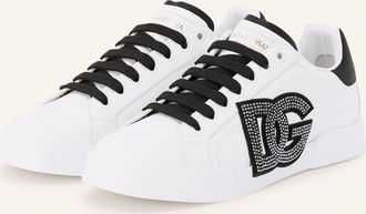 Dolce & Gabbana Sneaker Portofino Light Strobel Mit Schmucksteinen weiss