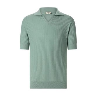 Altea Cable Knit Polo Shirt - - Tops - Herren - Gr&uuml;n - L