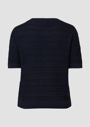s.Oliver Kurzarmpullover Strickpullover Ajour-Pullover mit Halbarm