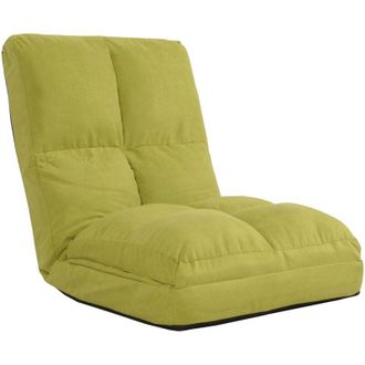 Hhg jamais utilisé] Fauteuil de sol 914, fauteuil-lit pliable Fauteuil fonctionnel, fonction sommeil pliable cadre acier velours, vert
