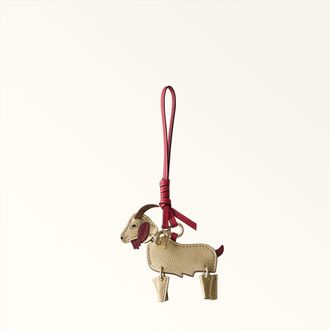 Furla Allegra Charm Toni Color Gold Metallic Strukturiertes Bedrucktes Leder + Strukturiertes Leder Damen