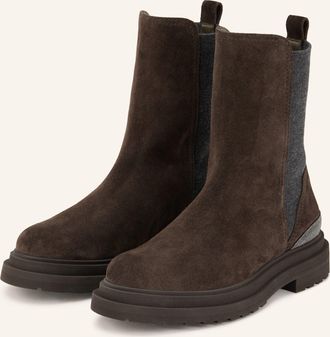Brunello Cucinelli Brunello Cucinelli Chelsea-Boots Mit Schmucksteinen braun