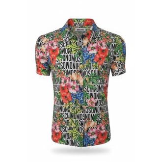 Moschino Camicia Fantasia Floreale con Lettering Allover - - Blouses & Shirts - Damen - Mehrfarbig - L