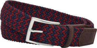 Tom Rusborg Elastischer Flechtg&uuml;rtel im Farbmix mit Leder-Details in