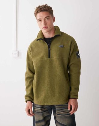 Dare 2B Twin Tip - Fleecepullover in Gr&uuml;n mit kurzem Rei&szlig;verschluss