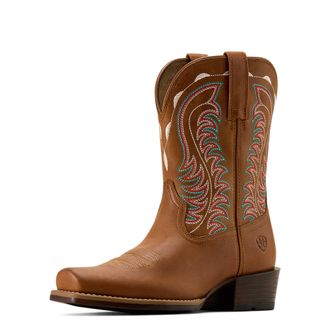 Ariat Womens Salina Narrow Cutter Toe Western Boot in Treasured Tan, B Medium Width, Size 41.5, by Ariat