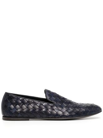 BARRETT woven-leather loafers - Bleu