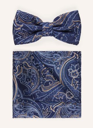 Paul Paul Set: Fliege Und Einstecktuch blau