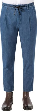 Strellson Herren Bundfaltenhose blau meliert