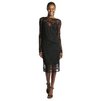 N&deg;21 Spitzenkleid mit Lagenlook - - Dresses - Damen - Schwarzk - XL