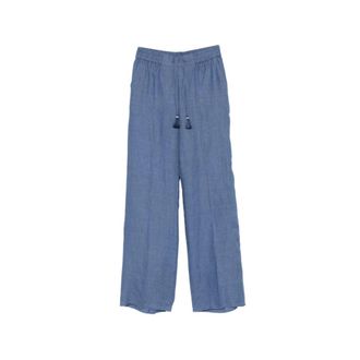 Marina Rinaldi Femme, Pantalons, Bleu, Taille: 46 FR Wide Pantalons