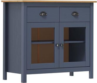 vidaXL Sideboard Hill Grau 90x40x80 cm Massivholz Kiefer - Vidaxl