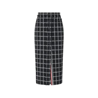 Thom Browne Fensterkaro-Tweedrock - - Skirts - Damen - Schwarzk - XS