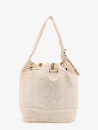 Tory Burch Womens T Monogram Terry Canvas Bucket Bag White Body: Cotton