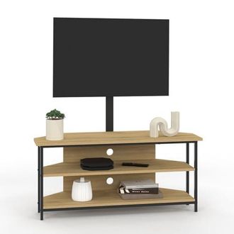 IDMarket Meuble TV 100 cm dangle Detroit avec &eacute;tag&egrave;res et Support TV r&eacute;glable de 32 &agrave; 70 Pouces Design Industriel