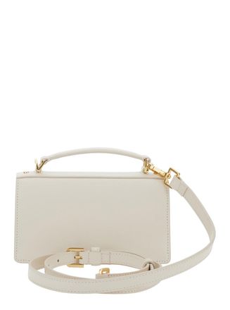 Golden Goose Womens Venezia White Handbag With Adjustable Strap Cow Leather Handbags Hand Bags