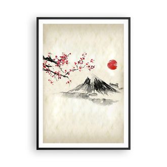Arttor Poster Schwarzrahmen Deko 70x100cm Aquarell asiatisch Landschaft Wandposter Art Prints Wanddeko Bild Wand Kunstdruck Wandbilder Dekoration Wohnzimmer 