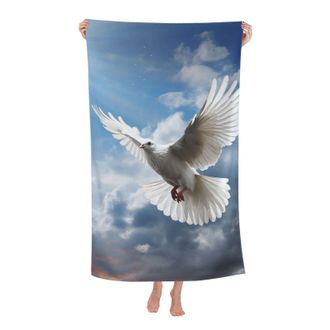 Generic Friedenstaube Strandtuch Saugf&auml;hig Duschtuch Flauschige Saunatuch F&uuml;r Urlaub Fitness Strand Schwimmen 80X130Cm